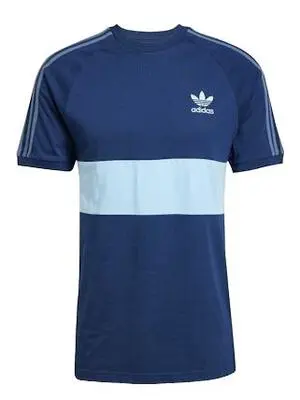 Adidas 3stripes Panel Tee Shirt - Night Indigo/clear Sky Blue