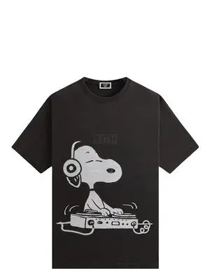 Kith X Peanuts Snoopy Dj Vintage Tee Shirt - Black