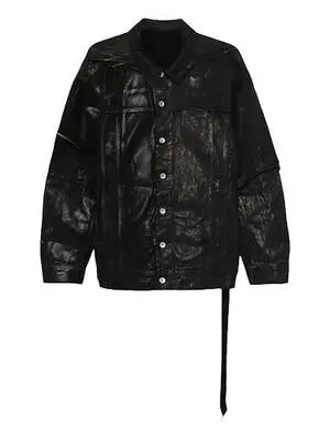 Rick Owens Giacca In Denim Jumbo Worker Jacket - Black