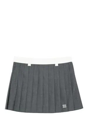 Miu Miu Pleated Mini Skirt - Grey