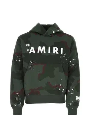 Amiri Logo Camo Hoodie - Green
