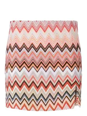 Missoni Zigzag-pattern Mini Skirt - Pink