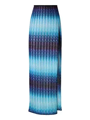 Missoni Zigzag-pattern Maxi Skirt - Blue