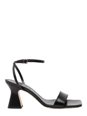 AeydĒ Fenna 70 Metallic-leather Sandals - Black And Silver