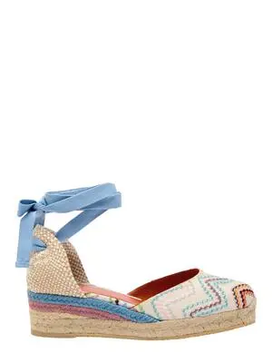 Missoni Eva 30 Zigzag Canvas Wedge Espadrilles - Blue