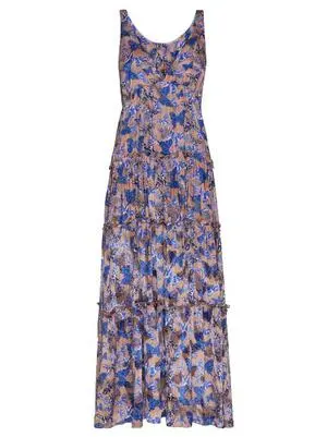 Vilebrequin Long Viscose And Silk Disco Butterfly Rob Loulou Dress - Pink