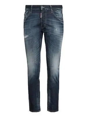 Dsquared2 Jeans In Cotton, Elastane, And Calfskin - Blue