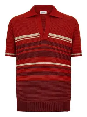 FERRAGAMO Cotton Knit Polo Shirt - Brown