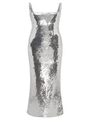 16Arlington Electra Sequined Gown Argento