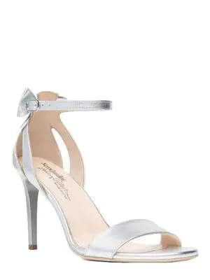 NEROGIARDINI NeroGiardini Bow Ankle Strap Sandal Silver
