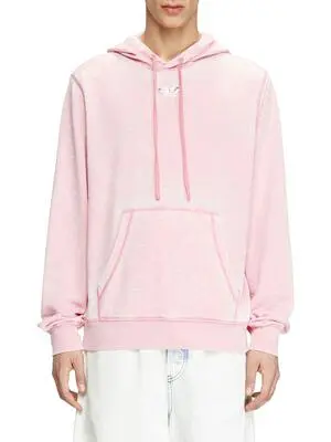 DIESEL® S-ginn Burnout Logo Hoodie - Pink