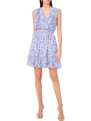 Halogen Floral Ruffle Dress - Moonlight Blue
