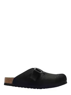 BIRKENSTOCK Boston Nova Buckled Slides - Black