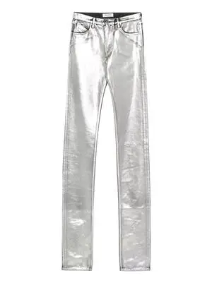 Attico Metallic-finish Jeans - Silver
