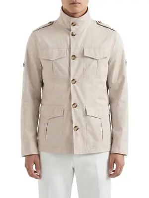 Brunello Cucinelli Cotton Blend Lightweight Jacket - Beige