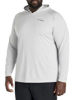 Columbia Big & Tall Pfg Solar Stream Long-sleeve Hooded T-shirt - Cool Grey