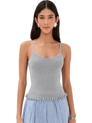 LE BOP Ribbed Knit Tank - Heather Gray