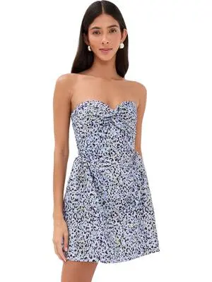 KIKA VARGAS Rossy Leopard Mini Dress - Blue