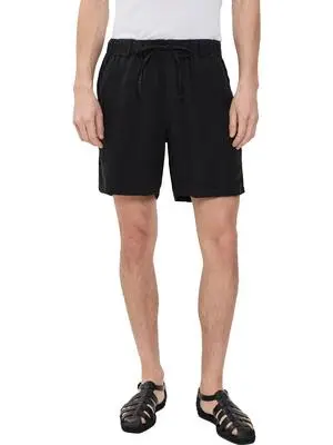 BATHER Linen Leisure Shorts 6.25 - Black