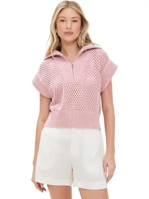 Varley Mila Half Zip Knit - Pale Mauve
