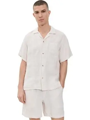 BATHER Pearl Linen Shirt - White