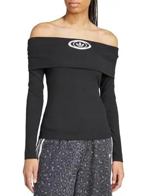 ADIDAS ORIGINALS Adidas Originals Campus 2000 Off-The-Shoulder Top