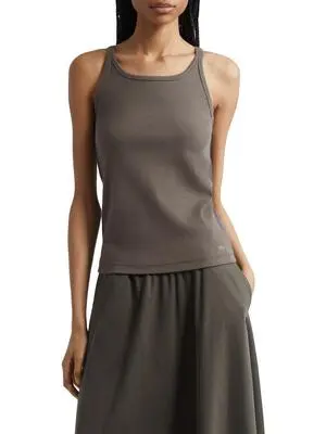 MM BY MAX MARA Strenna Ribbed Tank - Dark Green
