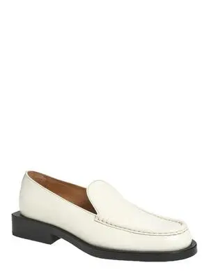 Jacquemus Block Heel Leather Loafer - Off-white 110