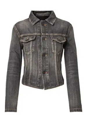 Balenciaga Lace-up Denim Jacket - Grey