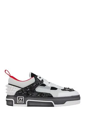 CHRISTIAN LOUBOUTIN Astroloubi Strass Eternity Low-Top Sneakers White Black