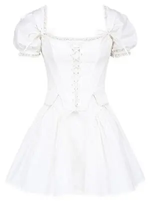 House Of Cb Lili Detachable-corset Mini Dress - White