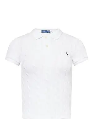 Ralph Lauren Cable-knit Short-sleeve Polo Shirt - White