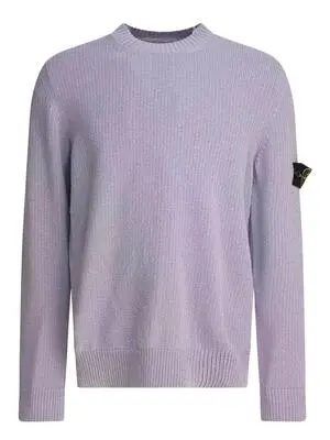 Stone Island Ribbed Crew-Neck Sweater Purple