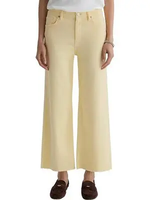 Ag Saige High Rise Wide Leg Crop Jeans - Sunlight Yellow