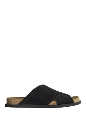 Everlane Suede Crossover Sandals - Black