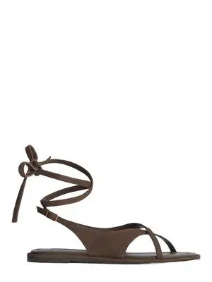 Everlane Leather Crisscross Sandal - Burnt Umber