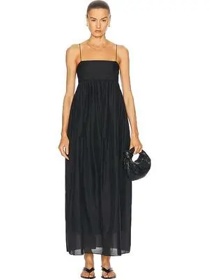 Matteau Empire Pintuck Bodice Dress - Black