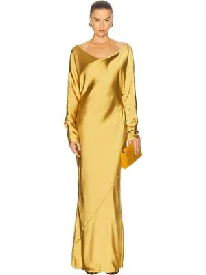 Norma Kamali Dolman Maria Gown - Asparagus