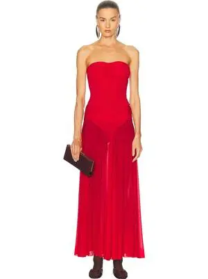 Magda Butrym Strapless Maxi Dress - Red