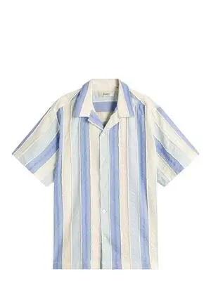 FORET Peer Jacquard Stripe Vacation Shirt - Blue/cloud