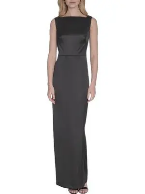 Vince Camuto Cowl Back Satin Gown - Black