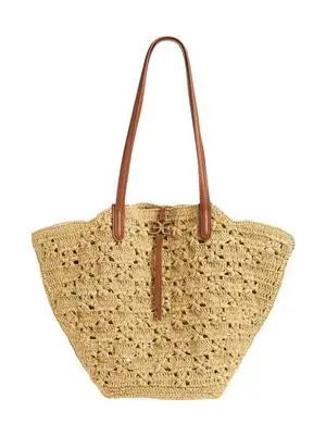 Sam Edelman Sam Edelman Layla Floral Raffia Tote Bag Neutral