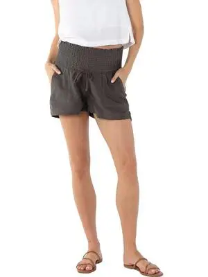 ANGEL MATERNITY Angel Maternity Summer Drawstring Shorts Khaki