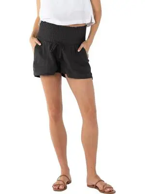 ANGEL MATERNITY Angel Maternity Summer Drawstring Shorts Navy/black
