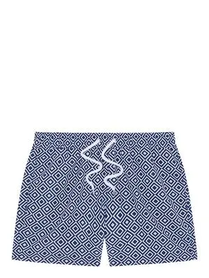 Frescobol Carioca Rio Printed 4.5" Swim Shorts - Navy