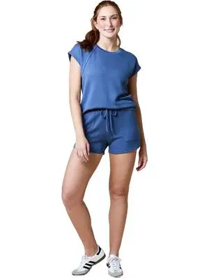SOFTIES Athleisure Puredream Short Raglan Crew Neck Short Set - Indigo