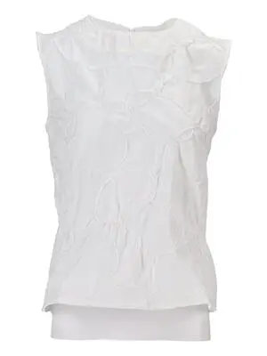 NICCOLO PASQUALETTI Carta Tank Elastic Ring Embroidered Poplin - White