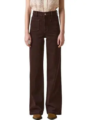 LE JEAN Virginia Wide Leg Jeans - Cocoa