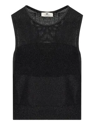 Elisabetta Franchi Knitted Lurex Top - Black