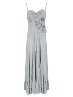Elisabetta Franchi Red Carpet Lurex Jersey Dress - Light Blue